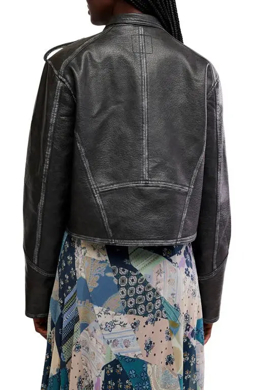 Free People Ryland Faux Leather Band Jacket