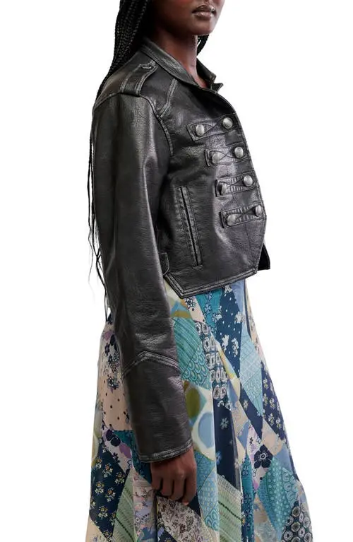Free People Ryland Faux Leather Band Jacket