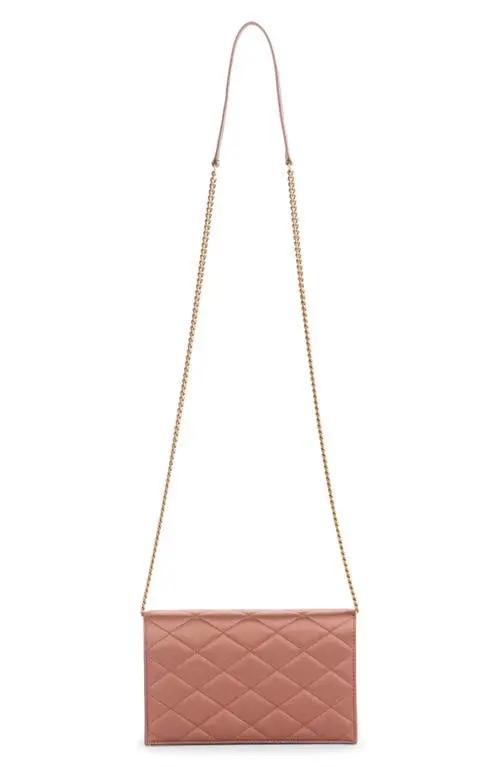 Saint Laurent Diamond Quilted Satin Wallet On A Chain - Antic Pink