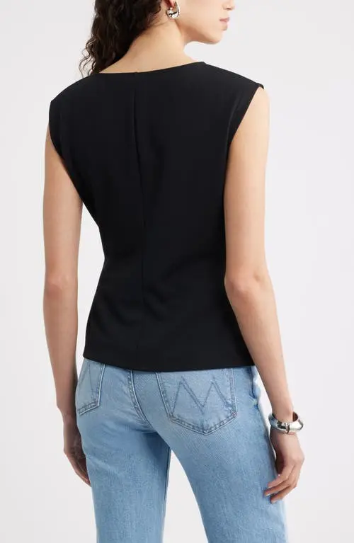 Nordstrom Side Twist Crewneck T-shirt - Black