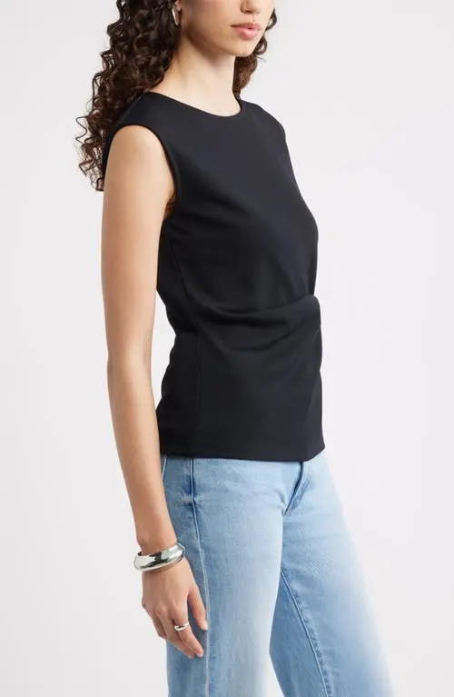 Nordstrom Side Twist Crewneck T-shirt - Black