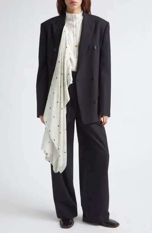 EENK Double Breasted Blend Scarf Jacket - Black