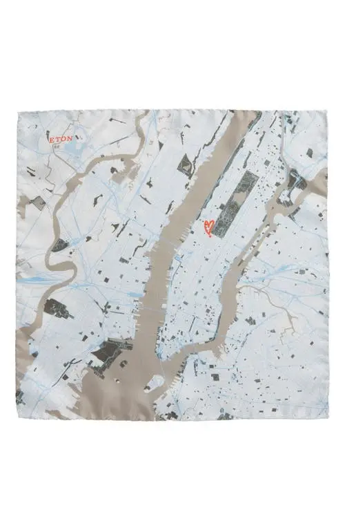Eton Subway Map Silk Pocket Square