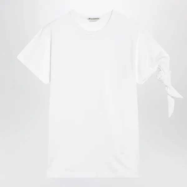 JW Anderson Knotted Sleeve Cotton T-shirt - White