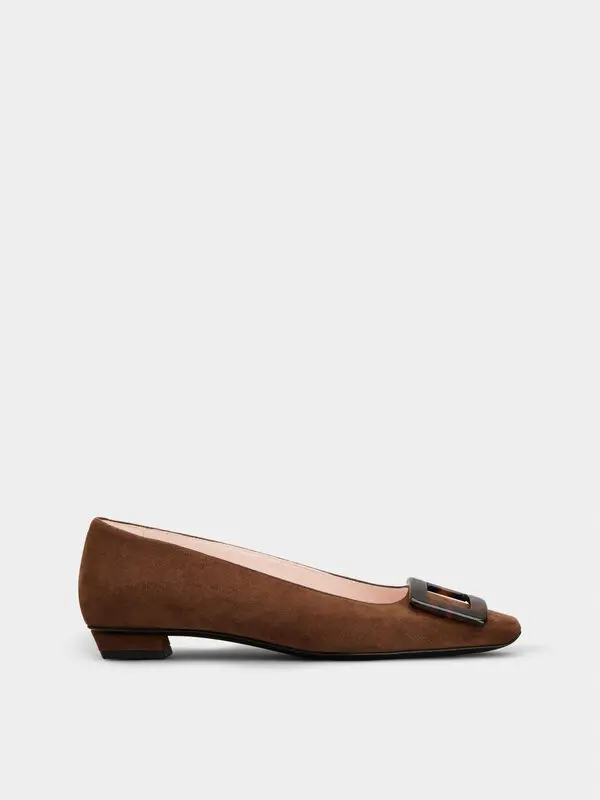 ROGER VIVIER Belle Vivier Leather Ballerinas - Brown
