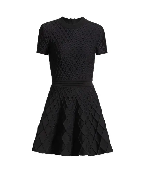 Balmain Flared Knit Dress - Black