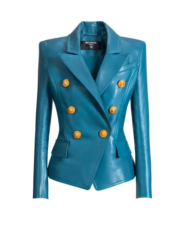 Balmain Leather 6-button Jacket