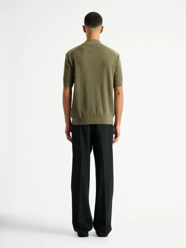 Balmain Vintage Utility Ribbed Knit Polo