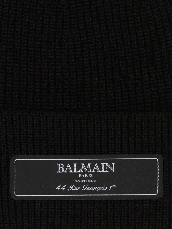 Balmain Ribbed Wool Beanie
