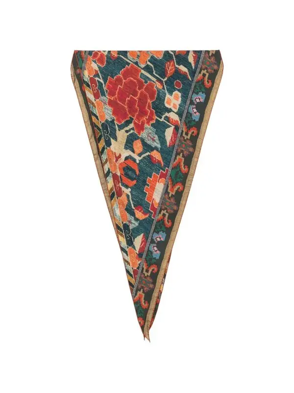 PIERRE-LOUIS MASCIA Scarf Silk 100% "aloeuw" Cm 65x120 - Blue