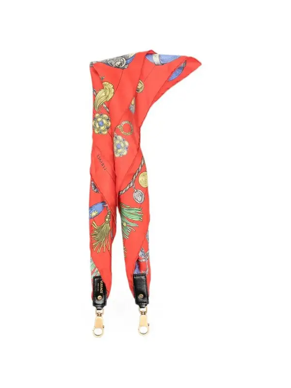 Versace Scarf With Gold Clasps - Red