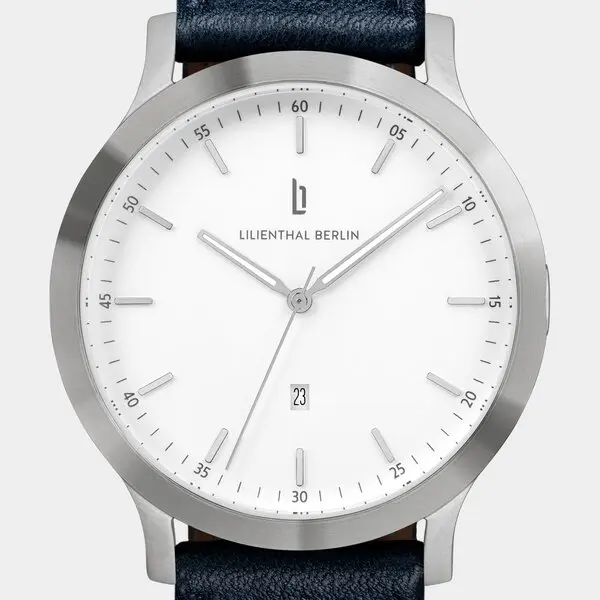 Lilienthal Berlin Huxley Silver Leather Dark Blue