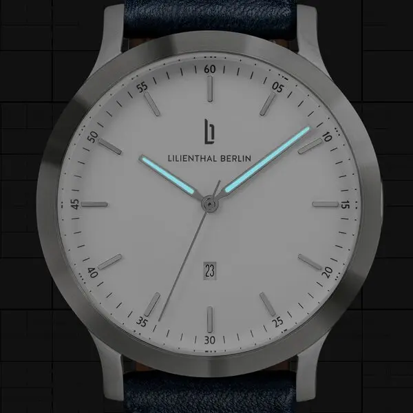 Lilienthal Berlin Huxley Silver Leather Dark Blue