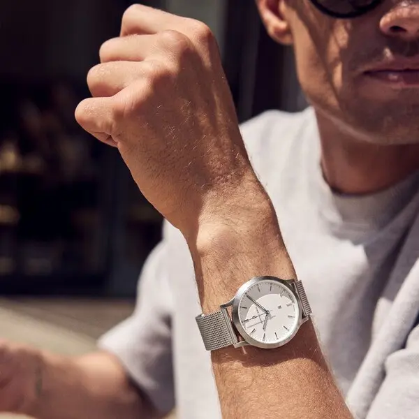 Lilienthal Berlin Huxley Silver Leather Dark Blue