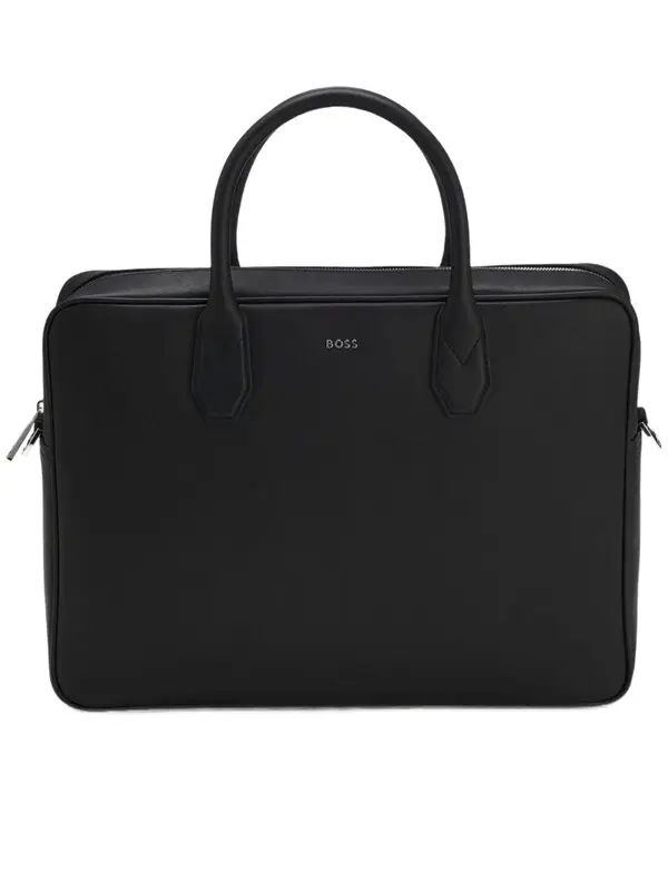 Hugo Boss Docut Holder Bag In Leather - Black