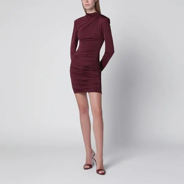 ROTATE BY BIRGER CHRISTENSEN Burgundy Draped Mini Dress - Purple