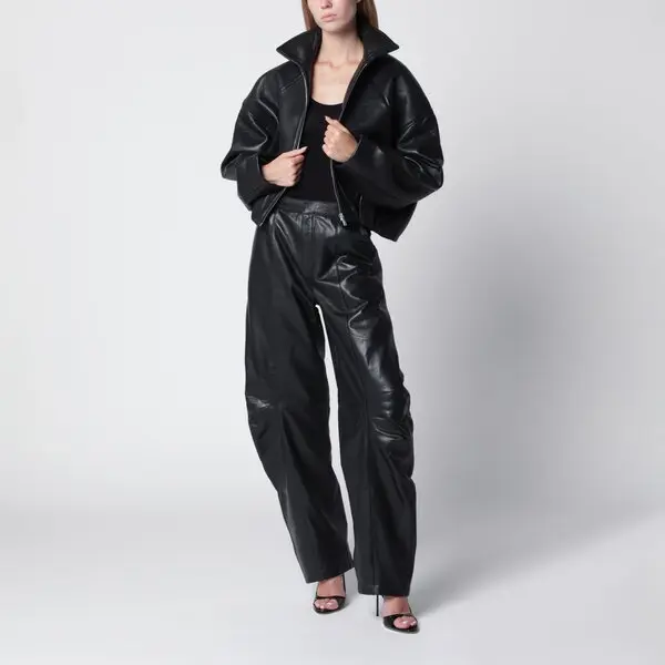 ROTATE BY BIRGER CHRISTENSEN Cropped Leather Jacket
