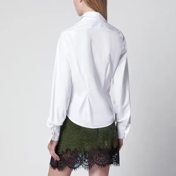 VIVIENNE WESTWOOD Orb Embroidered Cotton Poplin Shirt - White