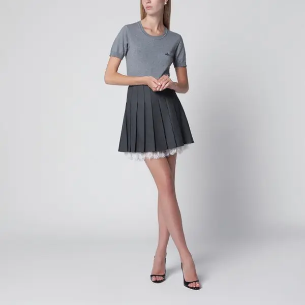 VIVIENNE WESTWOOD Bea Cotton-cashmere T-shirt - Grey