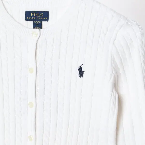 Polo Ralph Lauren Fine Cable-knit Cotton Cardigan - White