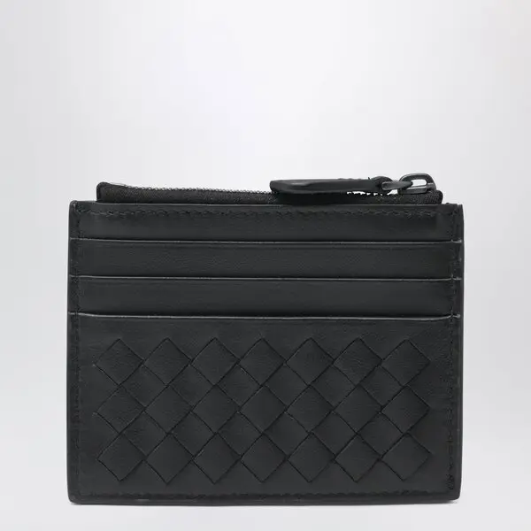 Bottega Veneta Zip Card Case In Intrecciato Leather