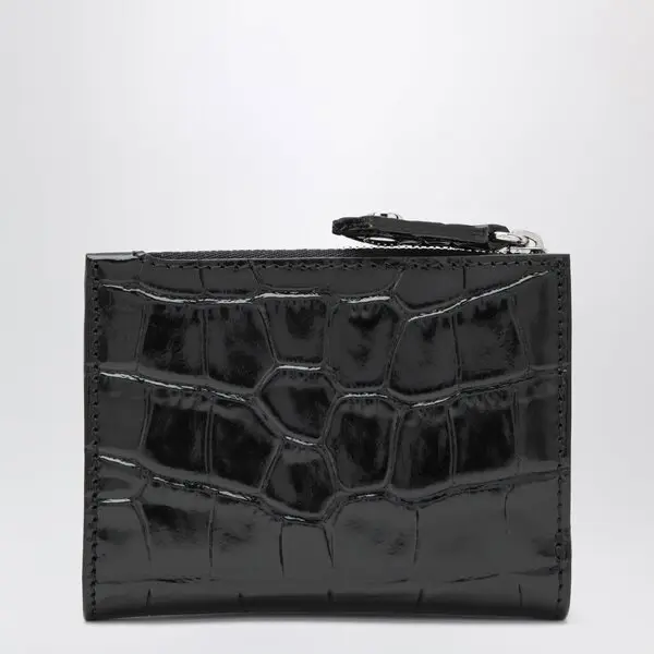 VIVIENNE WESTWOOD Slim Flap Crocodile-embossed Leather Card Holder