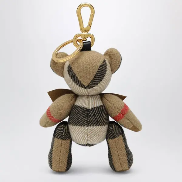 Burberry Thomas Bear Charm In Check Cashmere