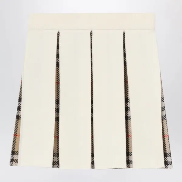 Burberry Check Wool-blend Pleated Skirt