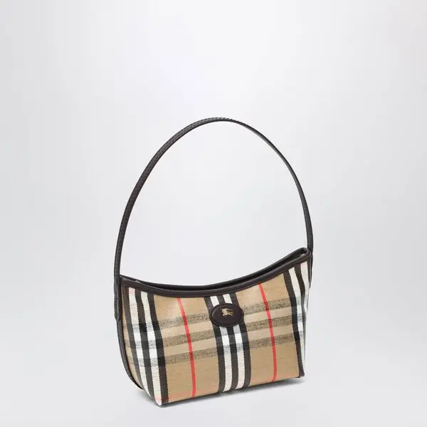 Burberry Highlands Mini Shoulder Bag In Check Pattern - Beige
