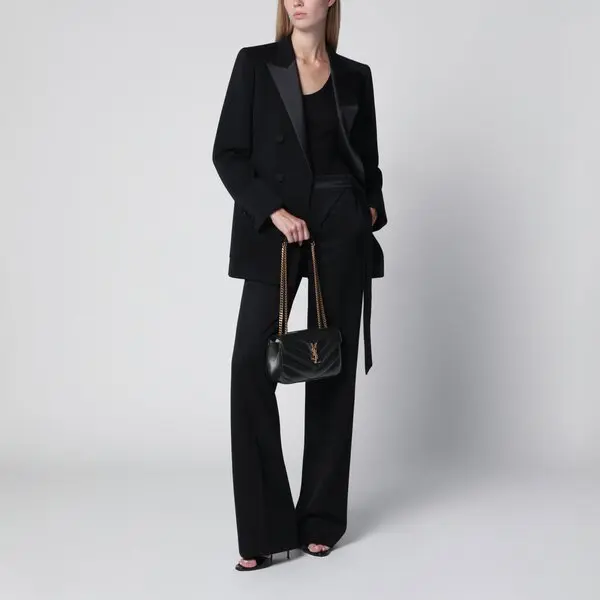 Saint Laurent Loulou Leather Crossbody Bag With Chain Strap