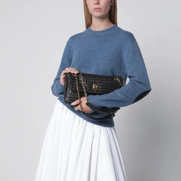 Bottega Veneta Madison Intrecciato Lambskin Shoulder Bag - Brown