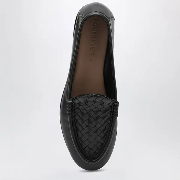 Bottega Veneta Silenzio Intrecciato Loafers - Black