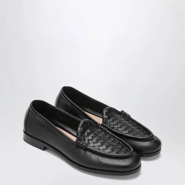 Bottega Veneta Silenzio Intrecciato Loafers - Black