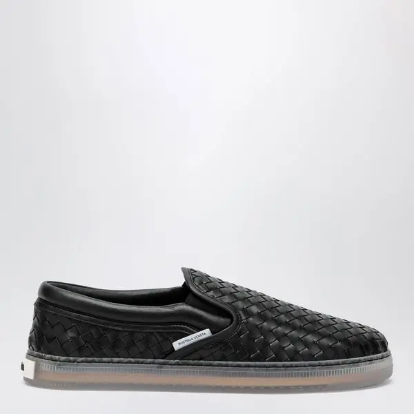 Bottega Veneta Serena Slip-on Woven Leather Sneakers - Black