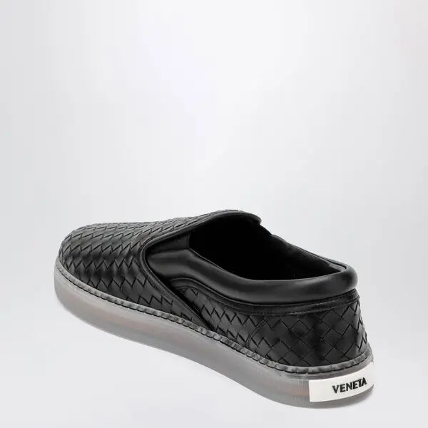 Bottega Veneta Serena Slip-on Woven Leather Sneakers - Black