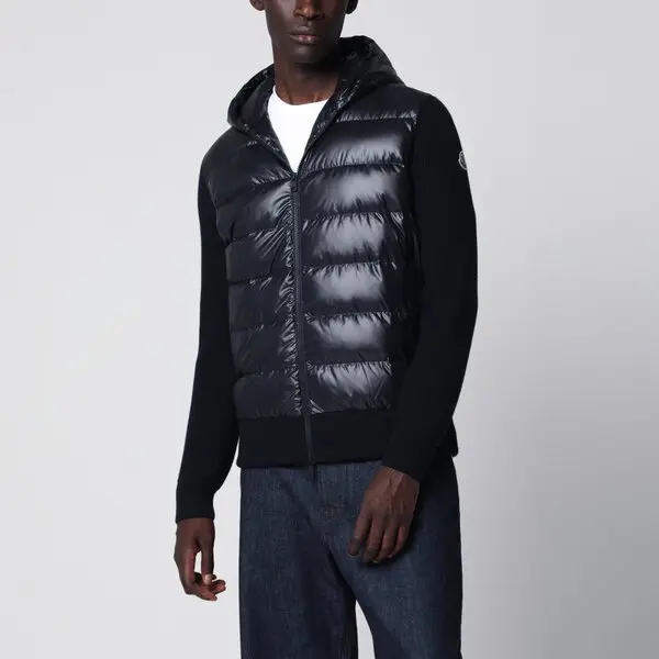 Moncler Padded Wool Zip-up Hoodie - Blue