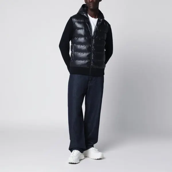 Moncler Padded Wool Zip-up Hoodie - Blue