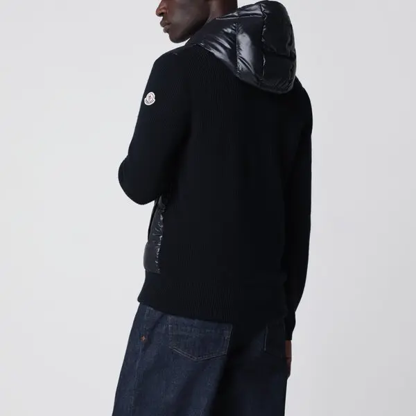 Moncler Padded Wool Zip-up Hoodie - Blue