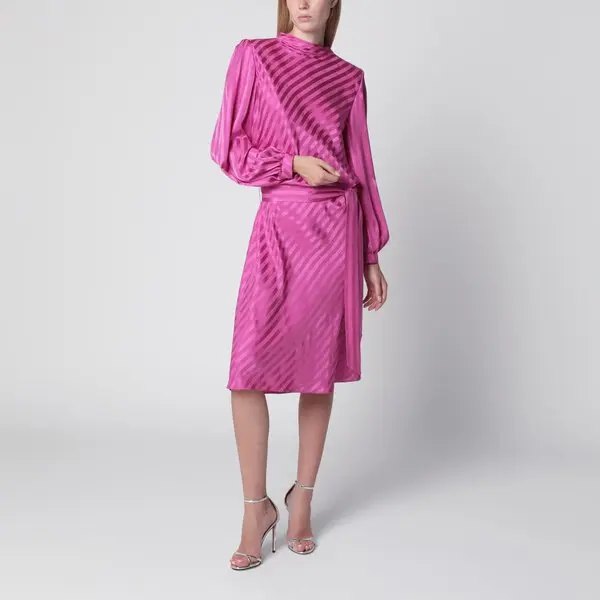Valentino Garavani Silk Jacquard Midi Dress - Purple