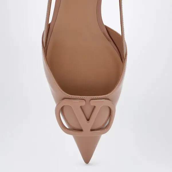 Valentino Garavani Patent Leather Slingback Pumps With Vlogo Signature - Pink