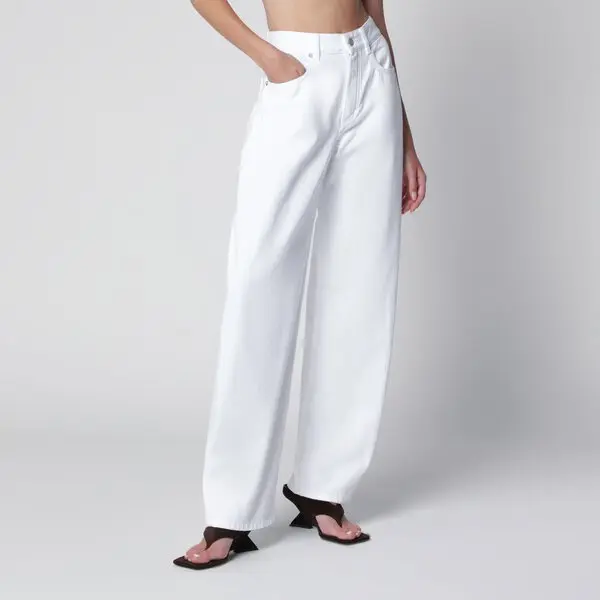 Alaïa High-waisted Curved-leg Denim Jeans
