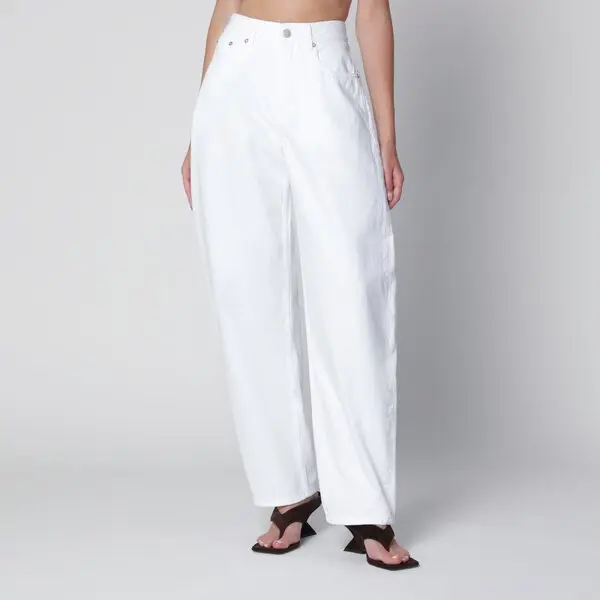 Alaïa High-waisted Curved-leg Denim Jeans - White