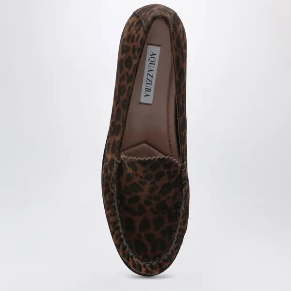 AQUAZZURA Leopard-print Suede Loafers