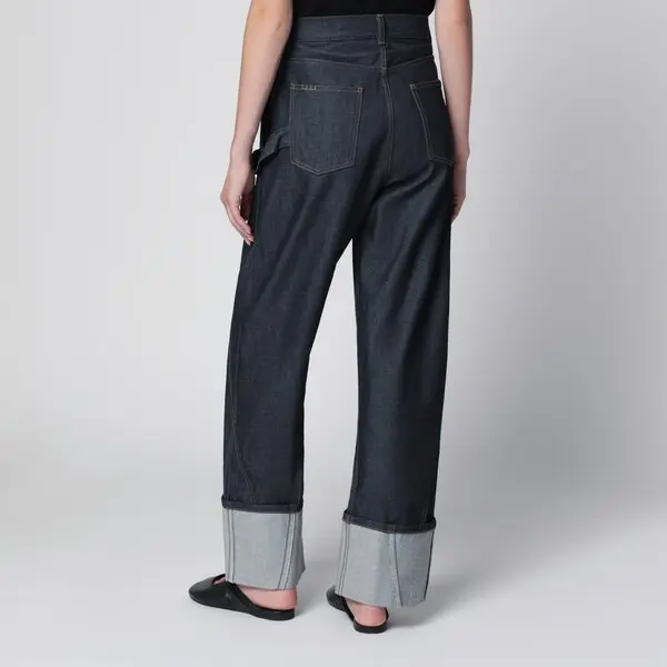 JW Anderson Workwear Jeans In Indigo Denim With Twisted Turn-up