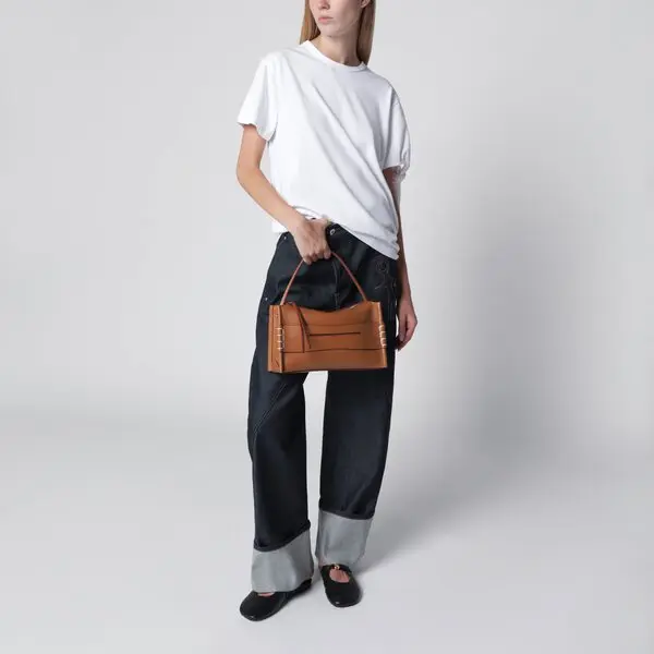 JW Anderson Loafer Bag In Calf Leather, Tan