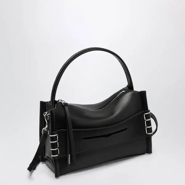 JW Anderson Calfskin Leather Loafer Bag - Black
