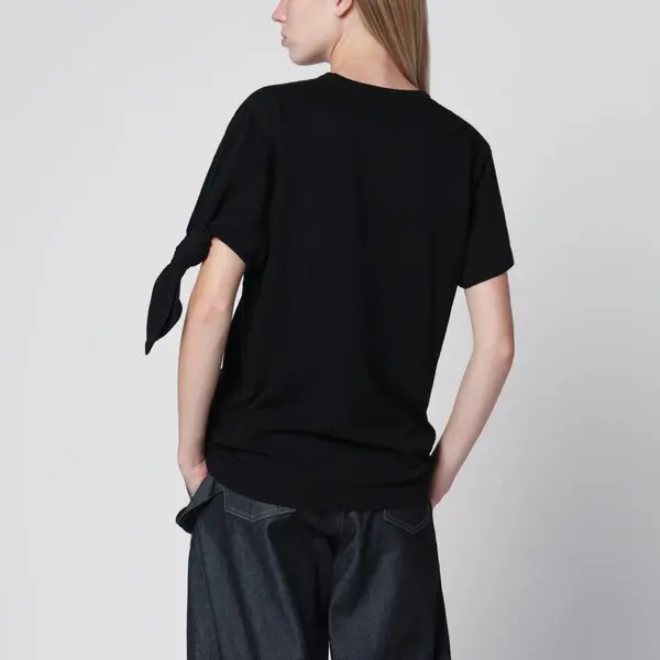 JW Anderson Knotted-sleeve Cotton T-shirt - Black