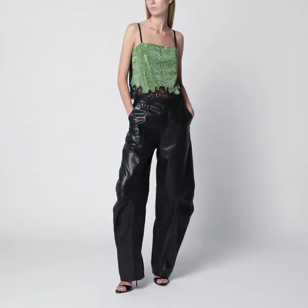 SELF-PORTRAIT Crystal-embellished Metallic Knit Top