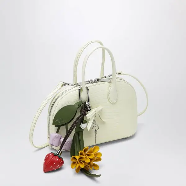 SELF-PORTRAIT Mini Embossed Leather Bowling Bag