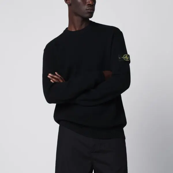 Stone Island Wool Crewneck Sweater - Black